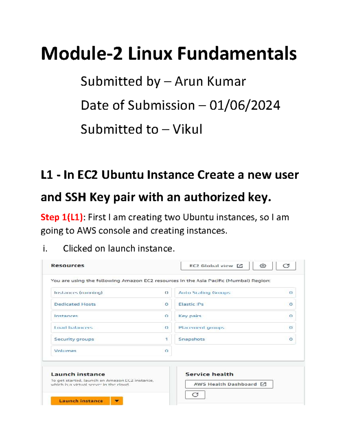 Linux Fundamentals: EC2 Ubuntu Instance User & SSH Key Setup - Studocu