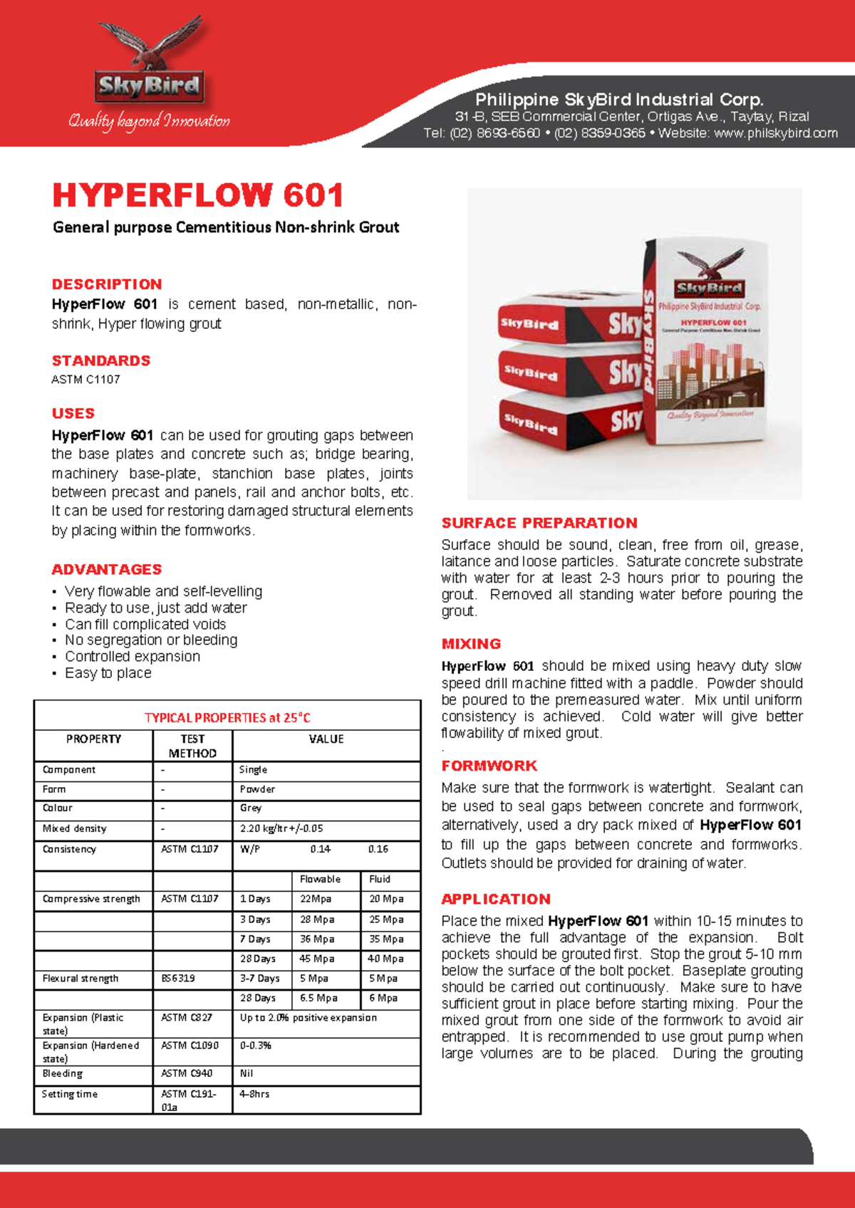 Hyperflow-601-1: Technical Data Sheet for PowerFix UWE Grout - Studocu