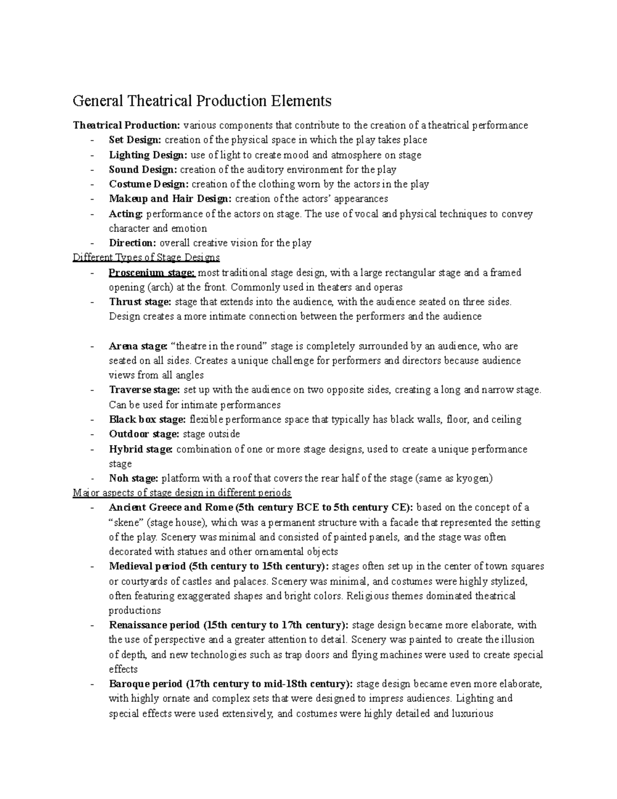 Midterm Study Guide - Contains all plays and important topics up until ...