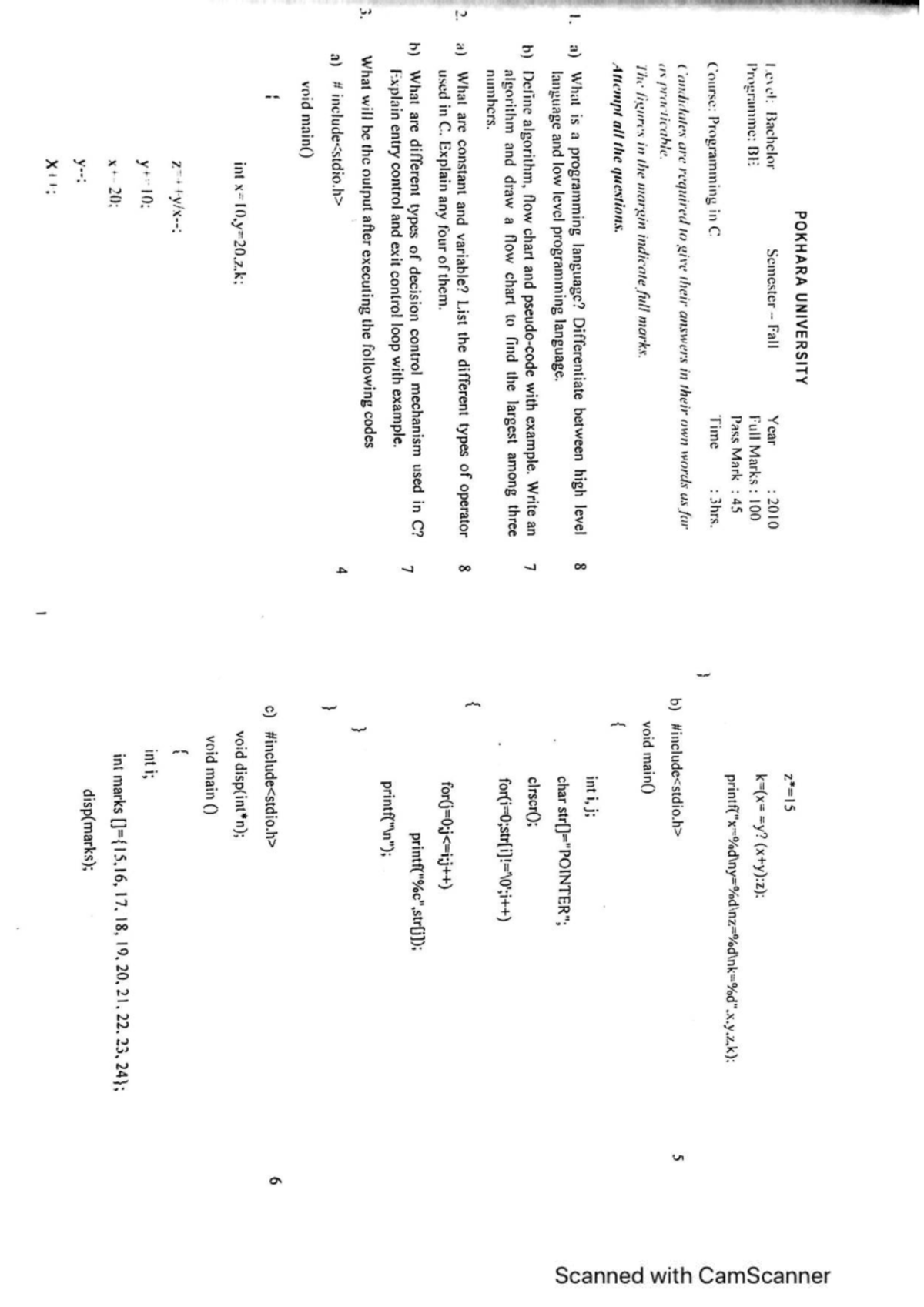 Programming in C: Comprehensive Study Notes for BE (Fall 2010-2018 ...