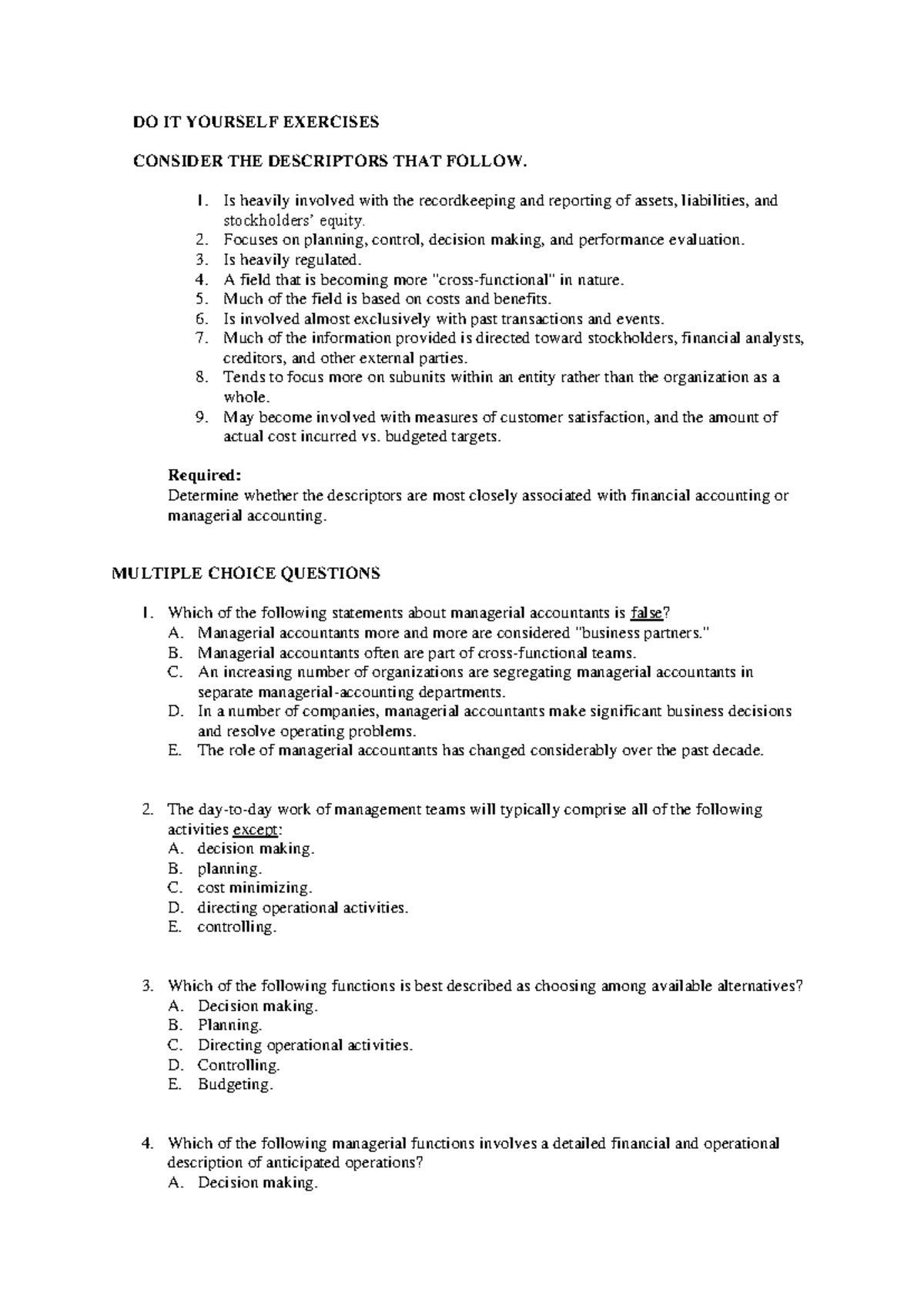 SCM Module 1 Exercises - Exercise you skills using this material! - DO ...