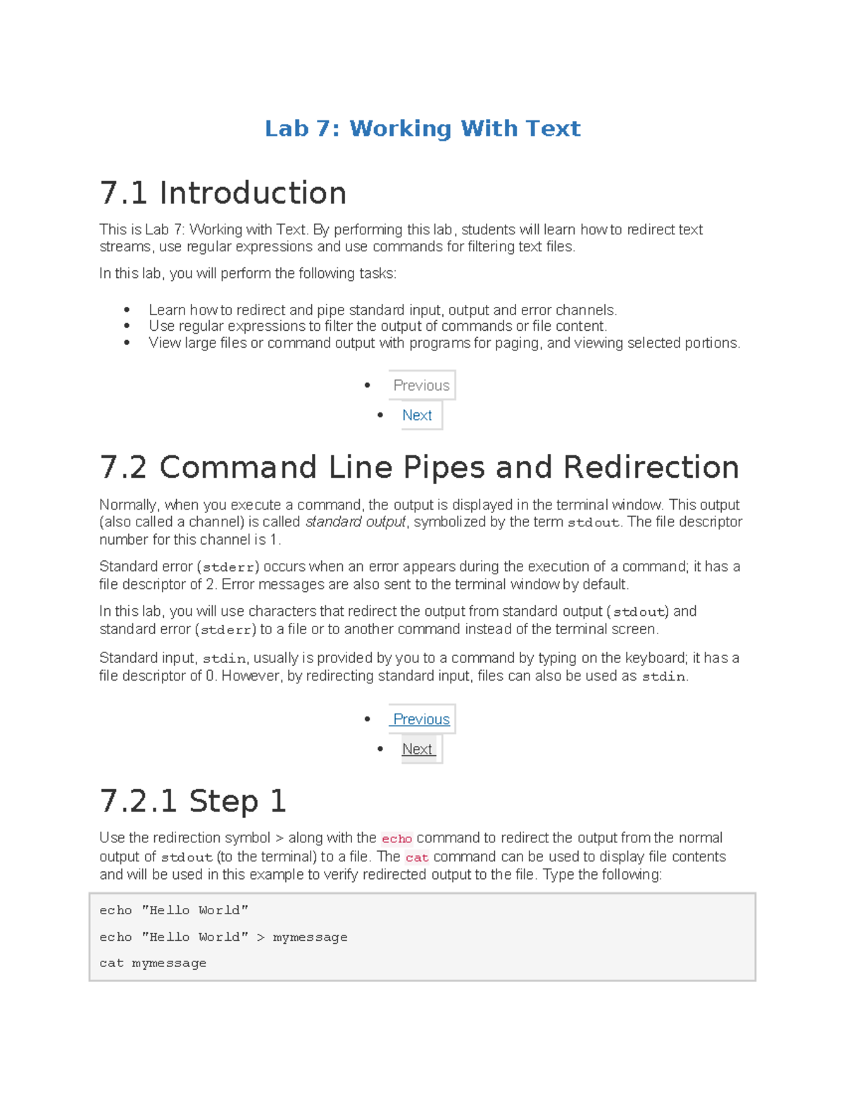 Lab 7 - Working With Text - Lab 7 : Working With Text 7 .1 Introduction ...