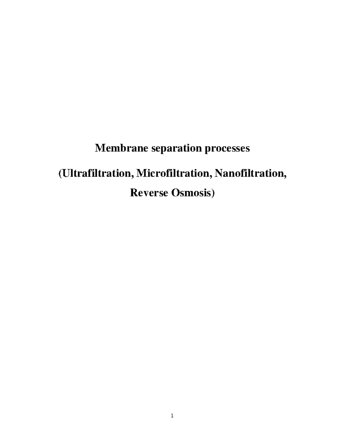 Membrane separation processes - Membrane separation processes ...
