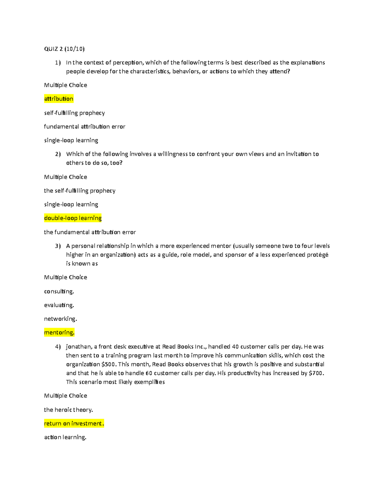 QUIZ 2 - McGraw Hill: Understanding Attribution and Learning Concepts ...