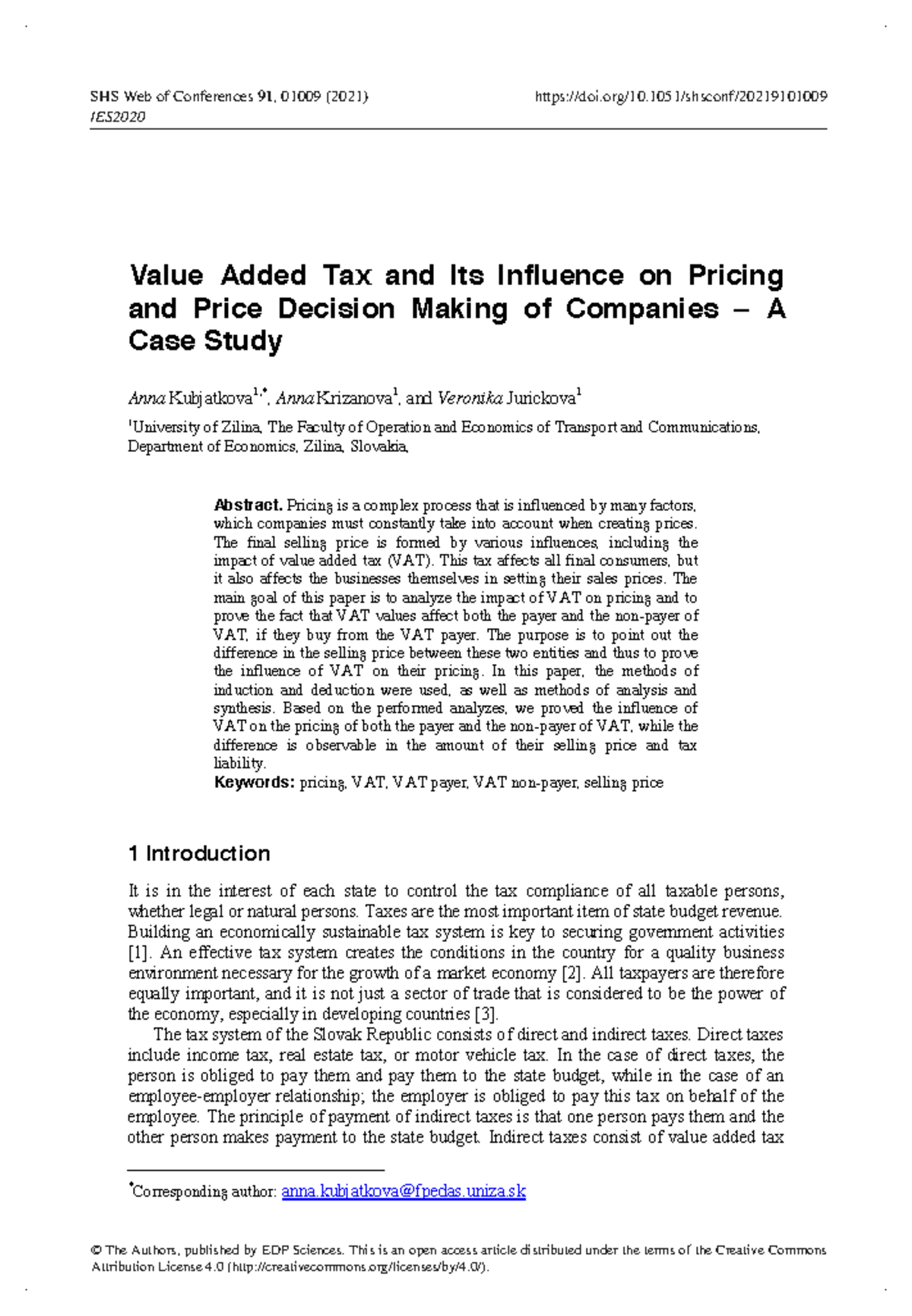 IES2020 Case Study: Impact of VAT on Company Pricing Decisions - Studocu