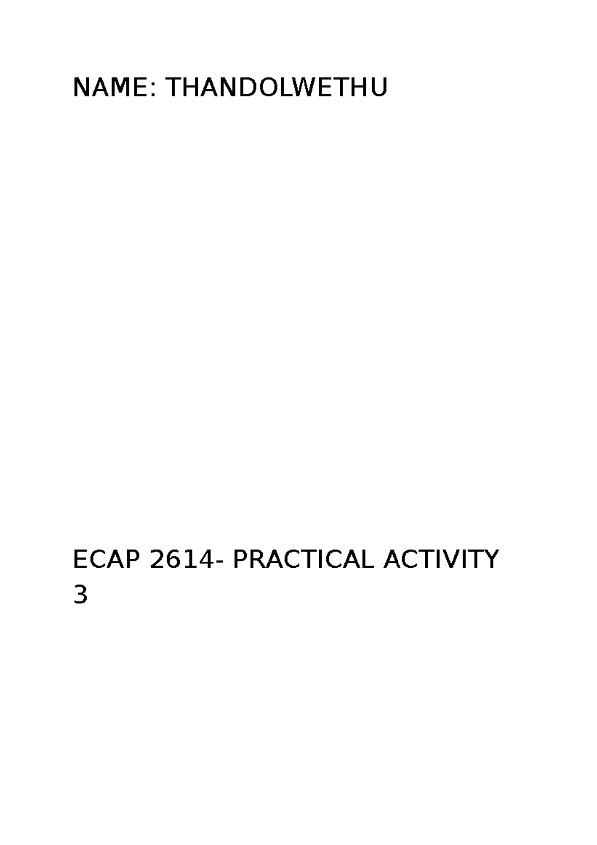 ECAP 2614 - Practical Activity 3: Career Anchors & Leadership Skills - Studocu