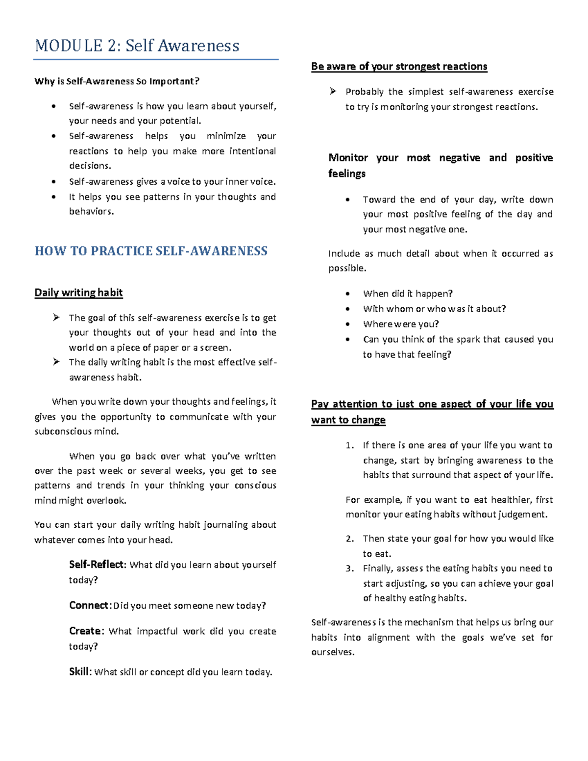 NSTP Module 2-3 - MODULE 2: Self Awareness Why is Self-Awareness So ...