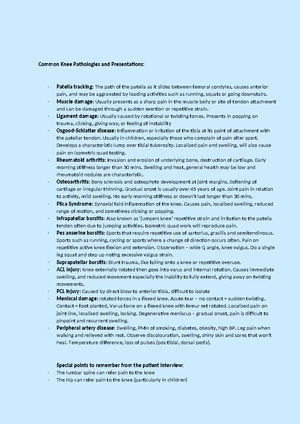 MSK Assessment Cheat Sheet - OSCE Revision Guide for Students - Studocu