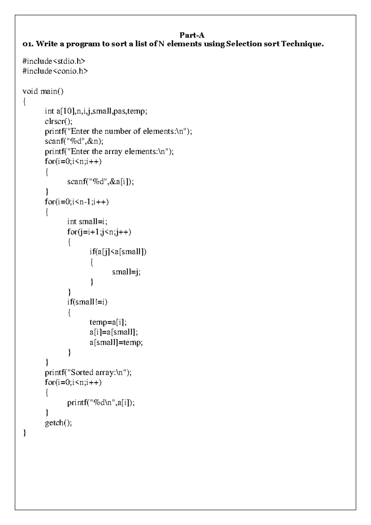 ADA-Lab Programs: Implementing Sorting & Graph Algorithms (ADA-101) - Studocu