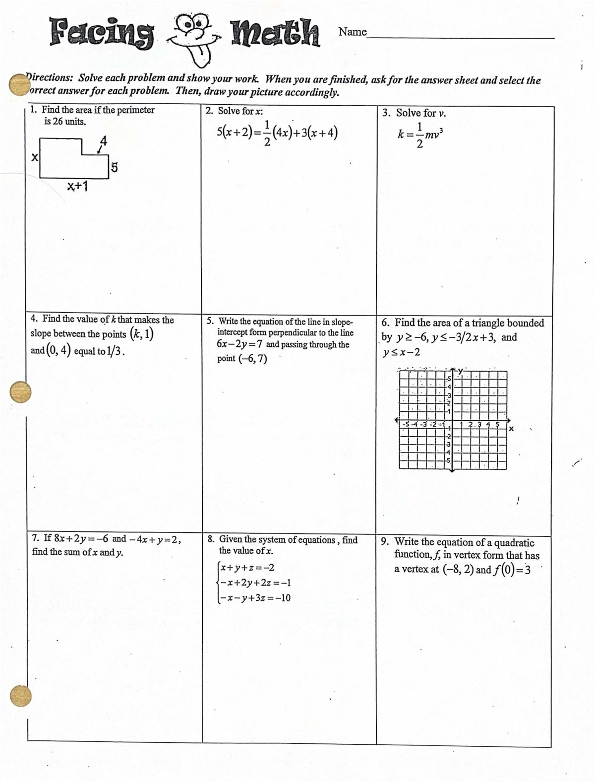 OST+Day+-+Facing+Math+Extra+Credit+assignment - Facing math Name ...