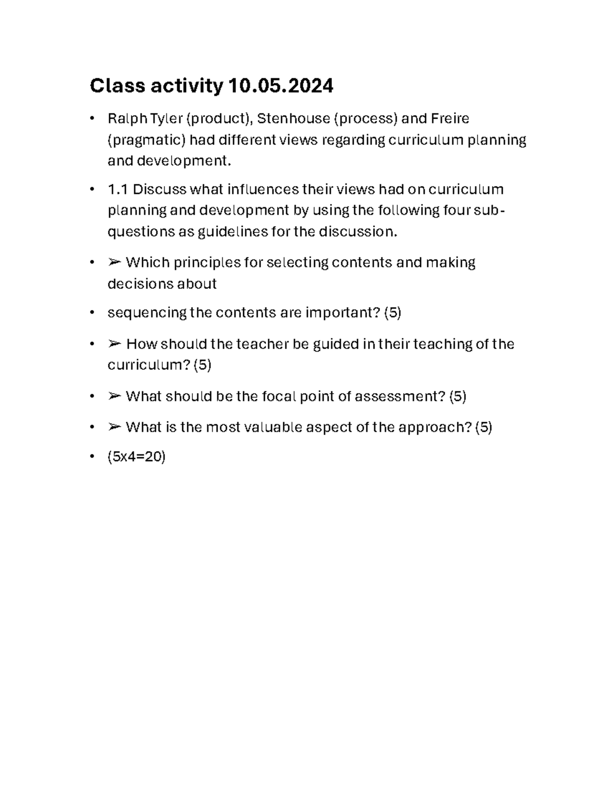 ECUR Class activity 10 - general pedagogy ,about different aspects of ...