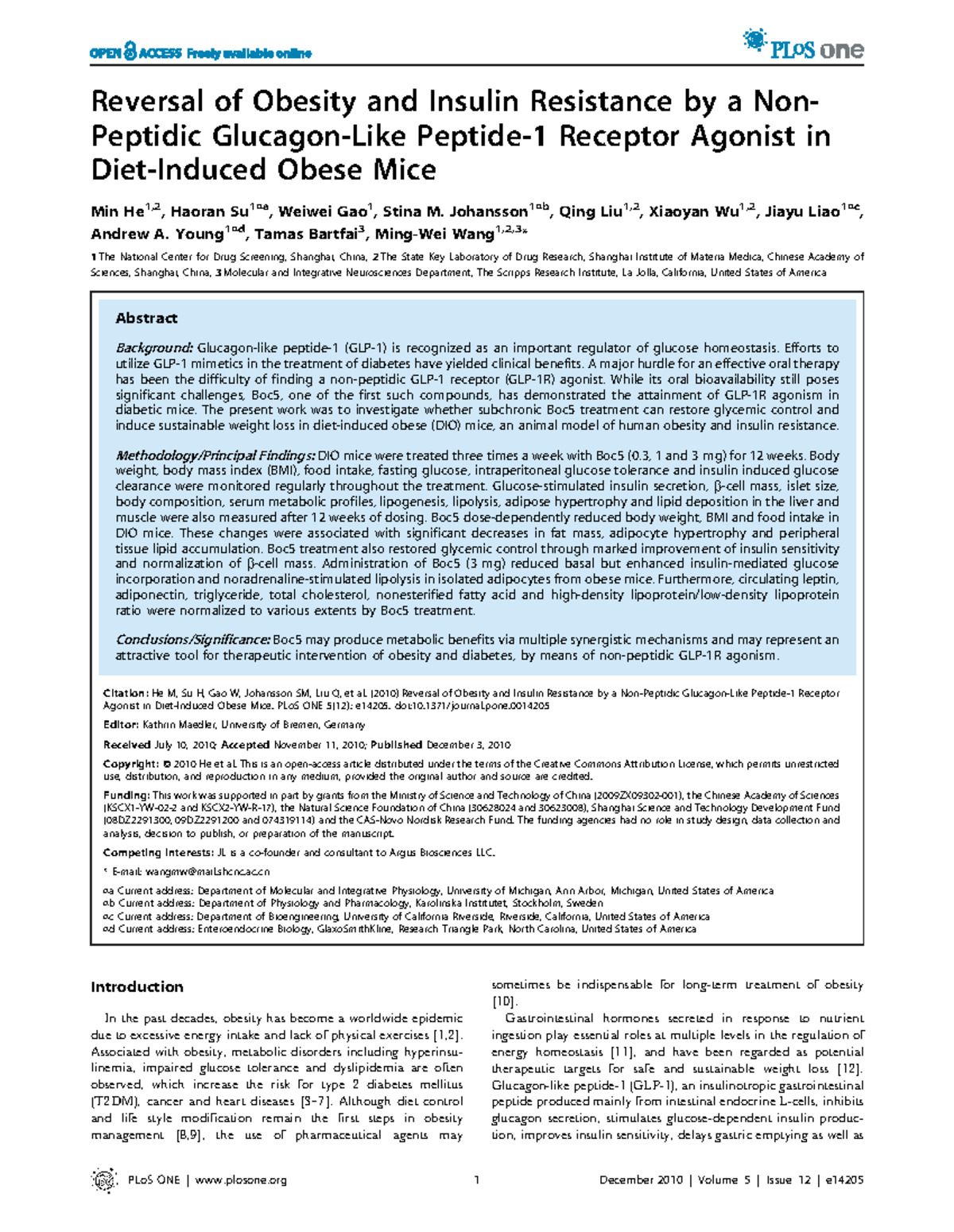 Boc5 Treatment: Reversing Obesity & Insulin Resistance in DIO Mice ...