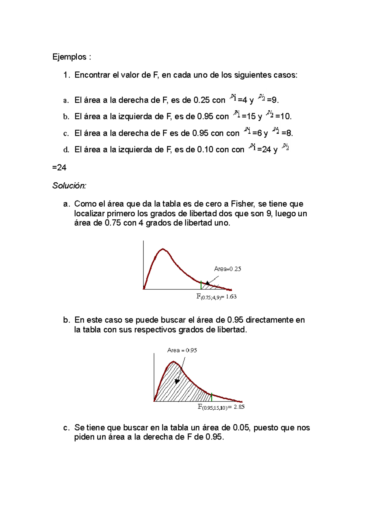 Ejercicios Resueltos sobre la Distribución F de Fisher - Studocu