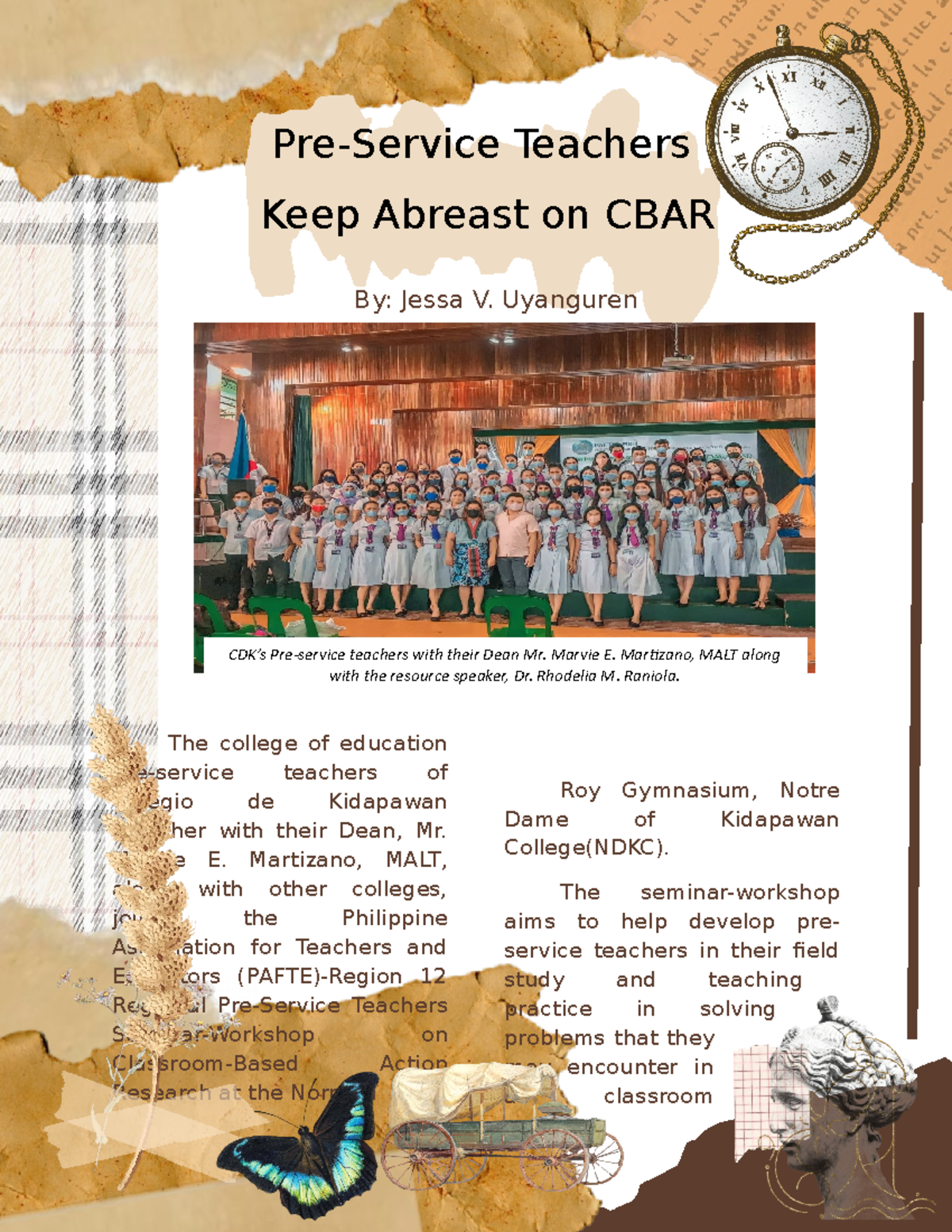 PAFTE-Region 12 Seminar: Enhancing Pre-Service Teachers through CBAR ...