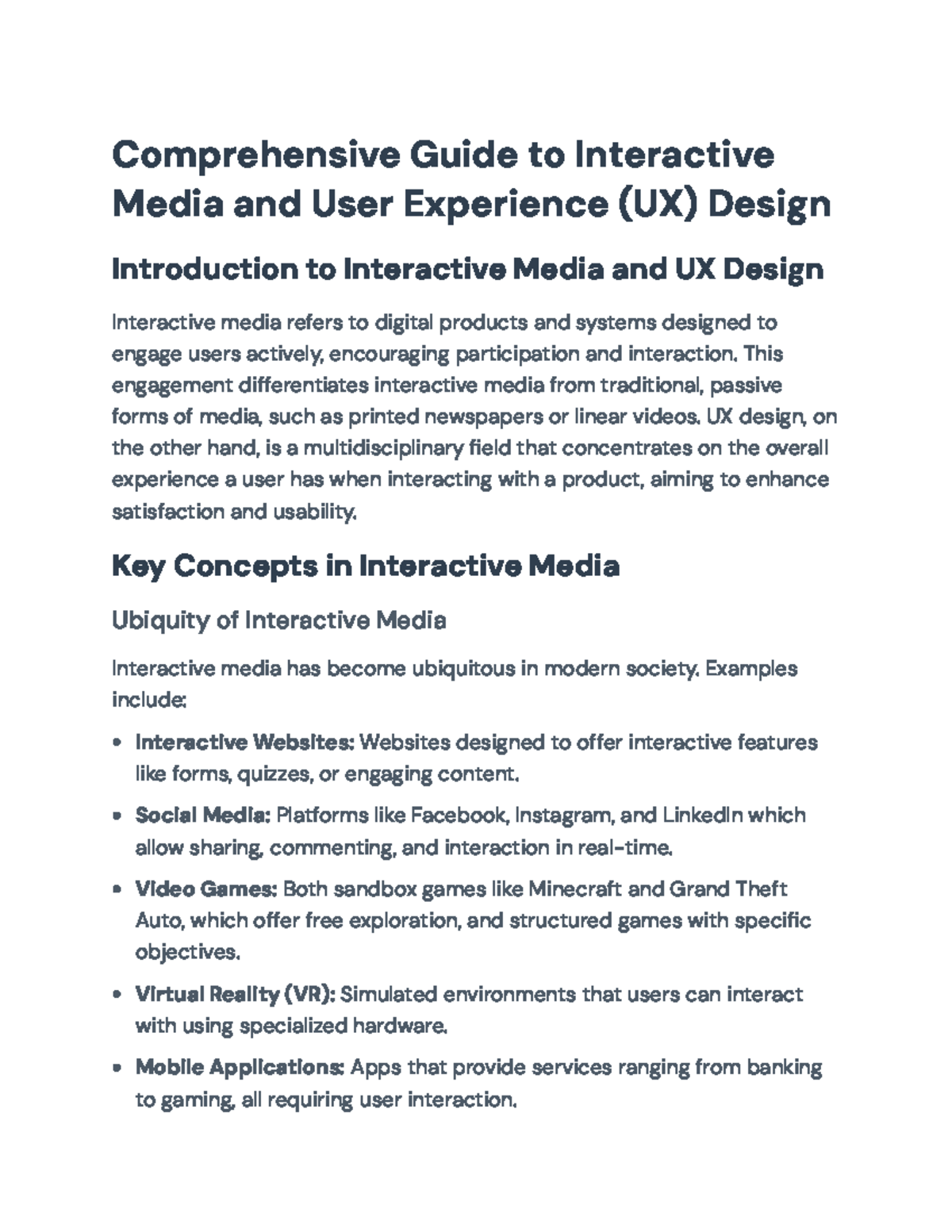 Comprehensive Guide to Interactive Media & UX Design Principles ...