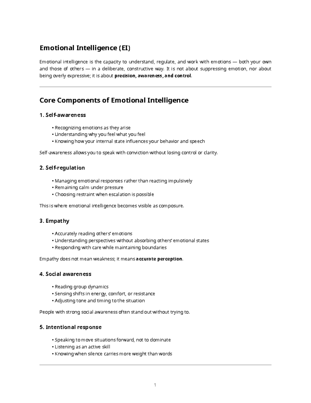 Emotional Intelligence (EI) and Presence: Understanding Emotions and ...