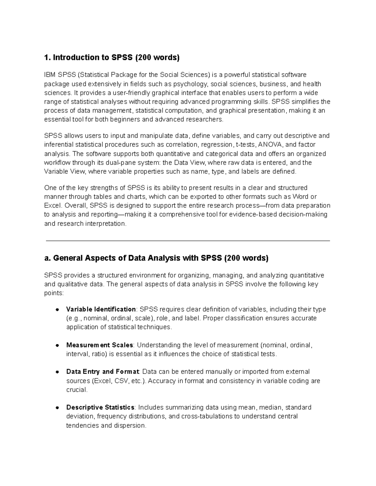 SPSS Exam Notes: Comprehensive Guide for Data Analysis Techniques - Studocu