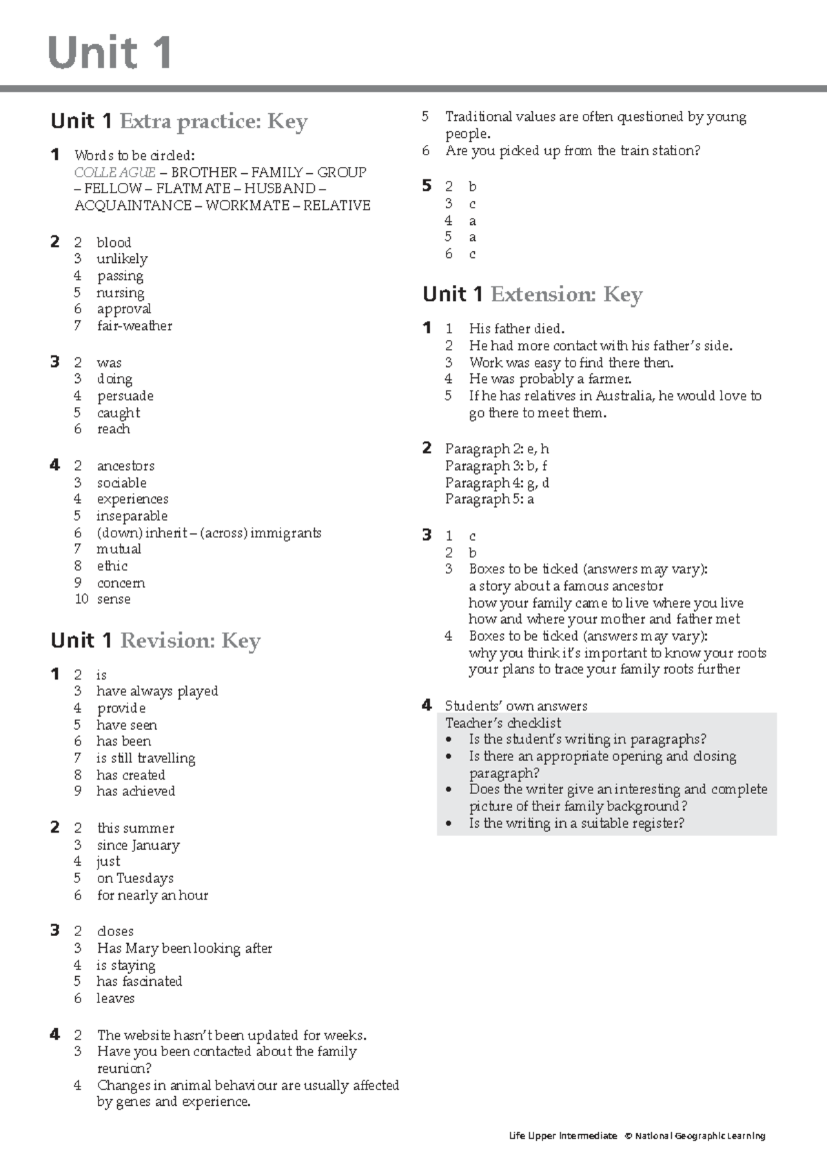 UI Unit 1 Extra Practice & Revision Answer Key - Studocu