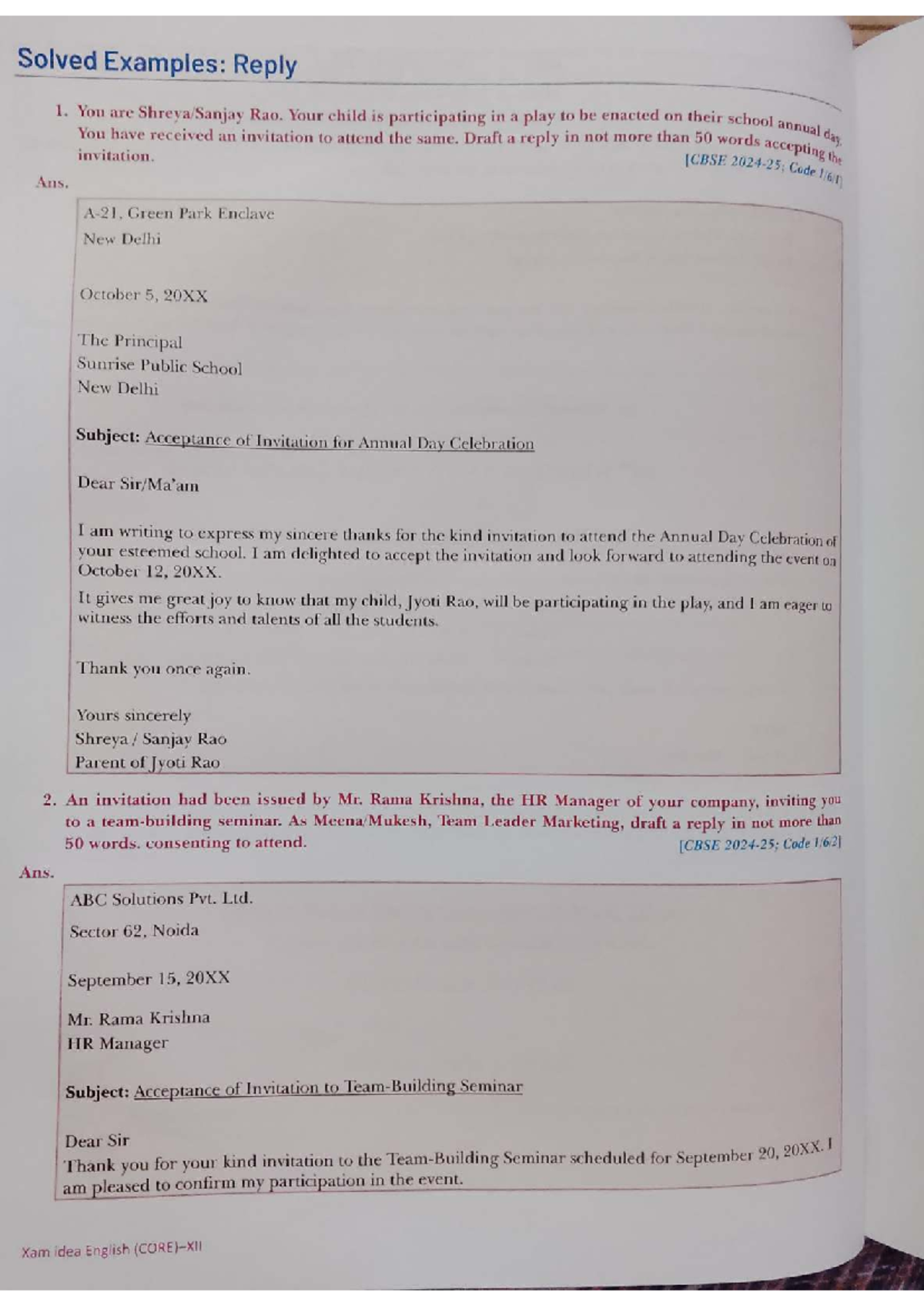 Solved Examples: Formal Letter Replies for English Exam (ENG101) - Studocu