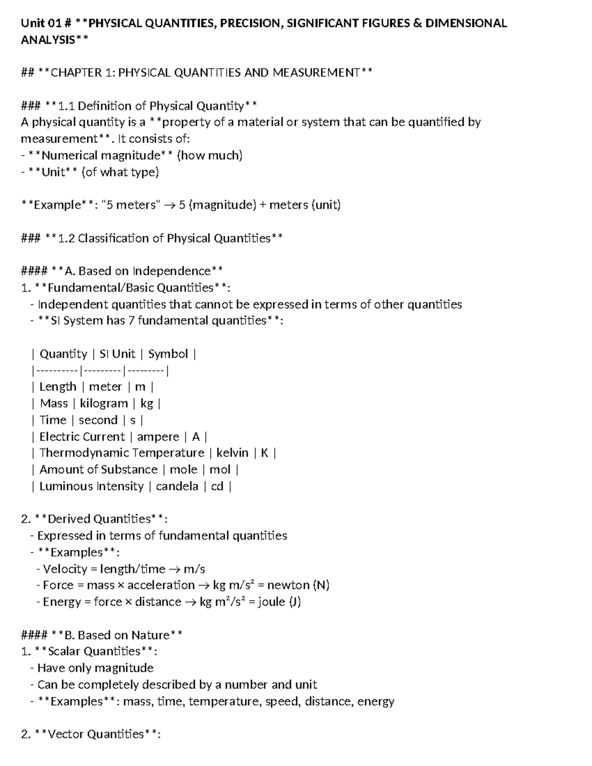 Unit 01: Quantities, Precision, and Significant Figures - Physics Notes ...