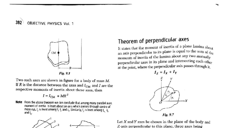 392 OBJECTIVE PHYSICS Vol. 1: Theorem of Perpendicular Axes Explained ...