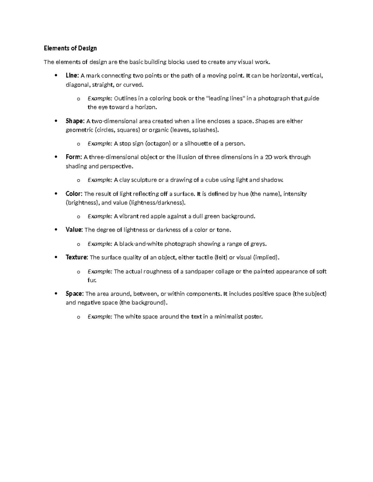 Elements and Principles of Design - Quiz & Answers (ART101) - Studocu