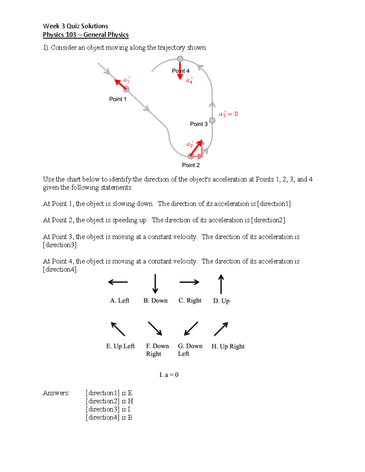 Physics 103 Week 3 Quiz Answers and Solutions - Studocu
