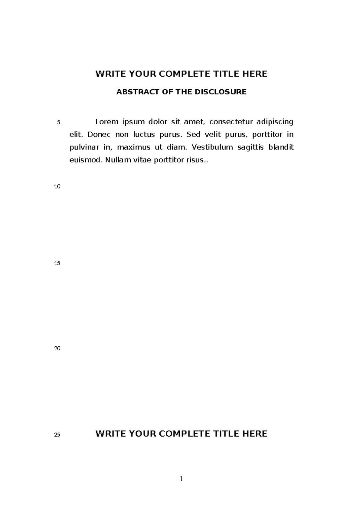Patent-Draft-Template - WRITE YOUR COMPLETE TITLE HERE ABSTRACT OF THE ...