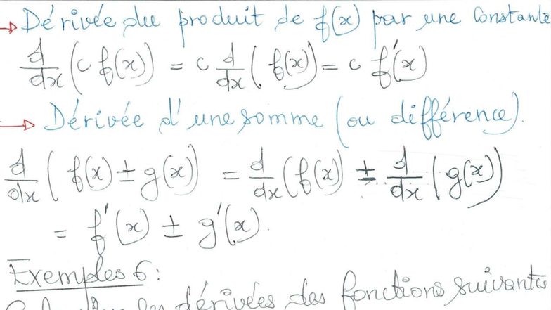 Dérivées et Règles de Calcul - Cours 6 - Studocu