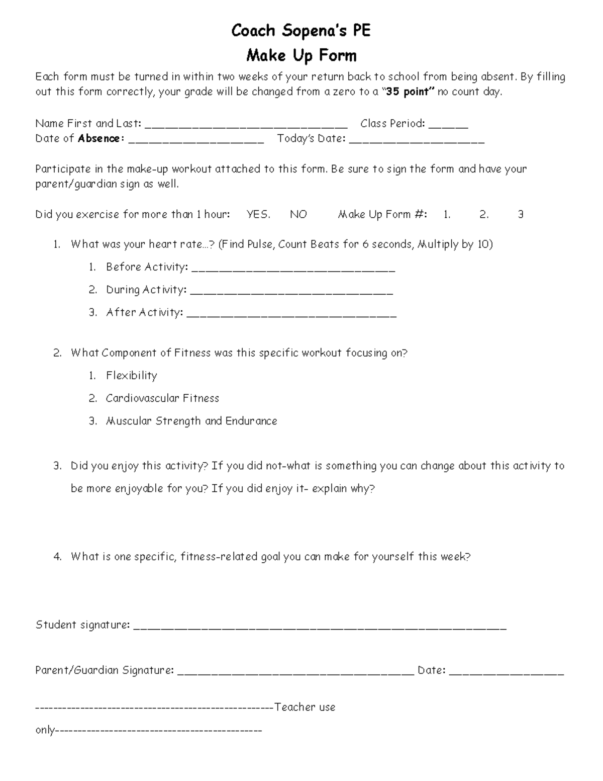 Sopena PE Make Up Form - Guidelines & Requirements - Studocu