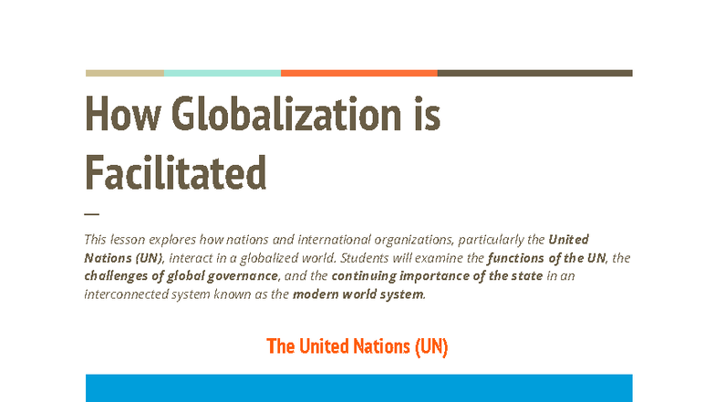Module 3: How Globalization is Facilitated - UN's Role & Challenges ...
