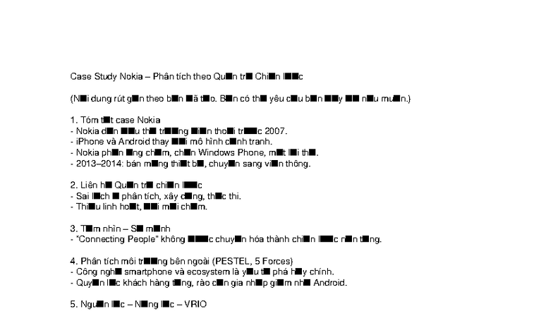 Case Study: Nokia's Strategic Analysis and Market Challenges - Studocu