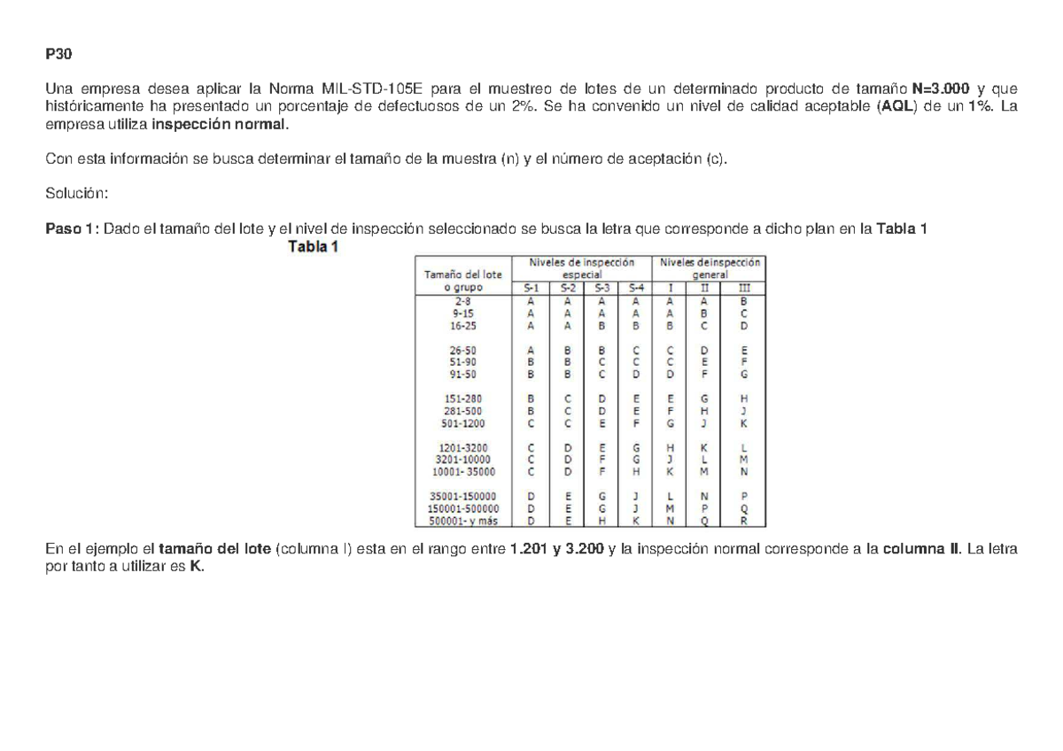 MIL STD 105E - Muestreo de Lotes y Probabilidad de Aceptación - Studocu