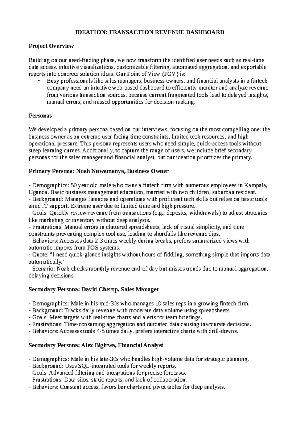 UI 10th - IDEATION: Transaction Revenue Dashboard Overview - Studocu