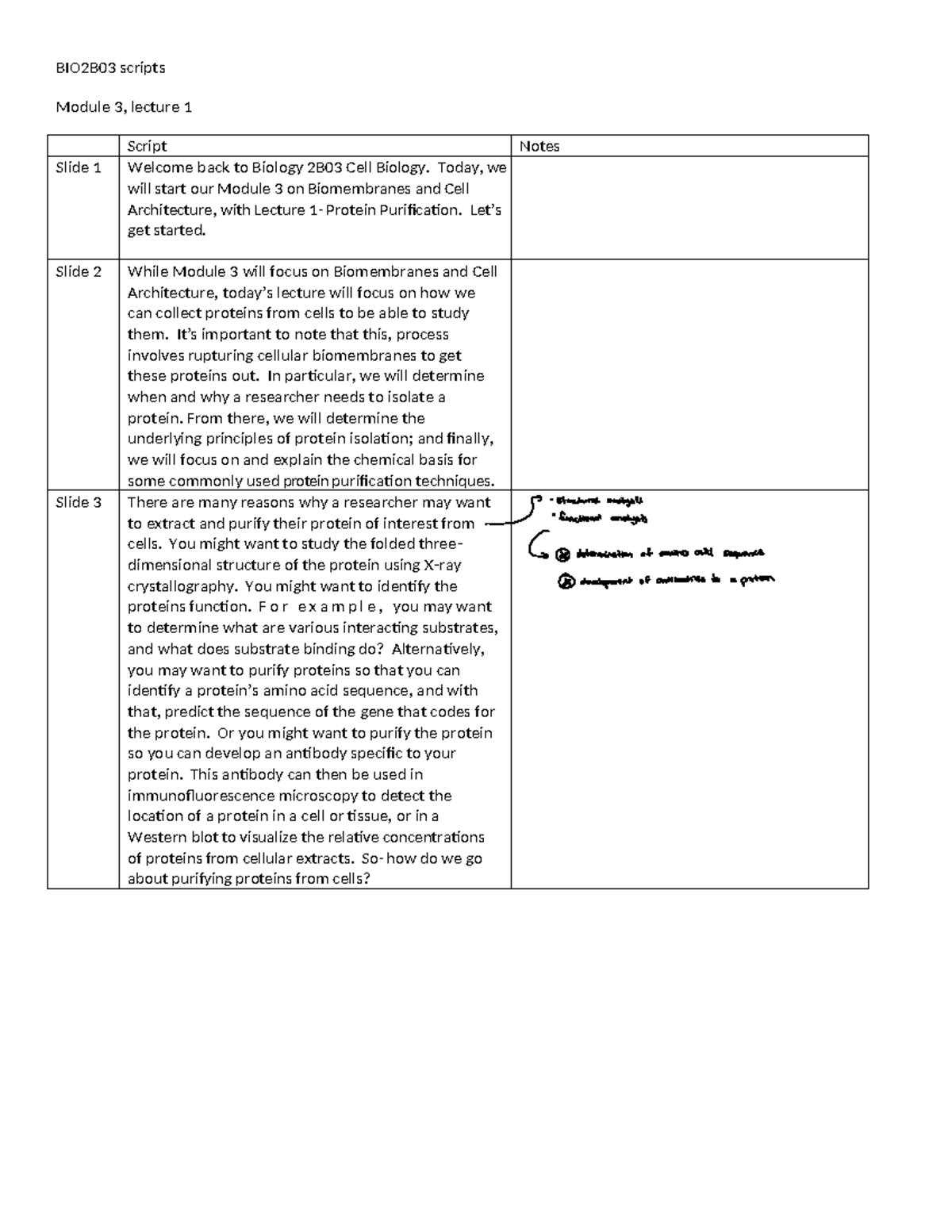 BIO2B03 Module 3 Lecture 1: Protein Purification Techniques - Studocu