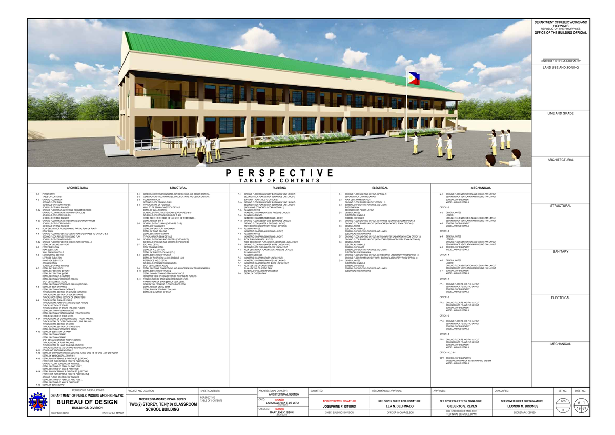 Architectural Plans for Two-Storey School Building (DPWH BOD 19 67 ...