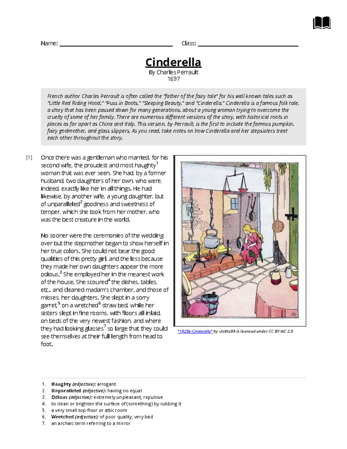 G7ELAR.W5 - "Cinderella" by Charles Perrault: Analyzing the Tale - Studocu
