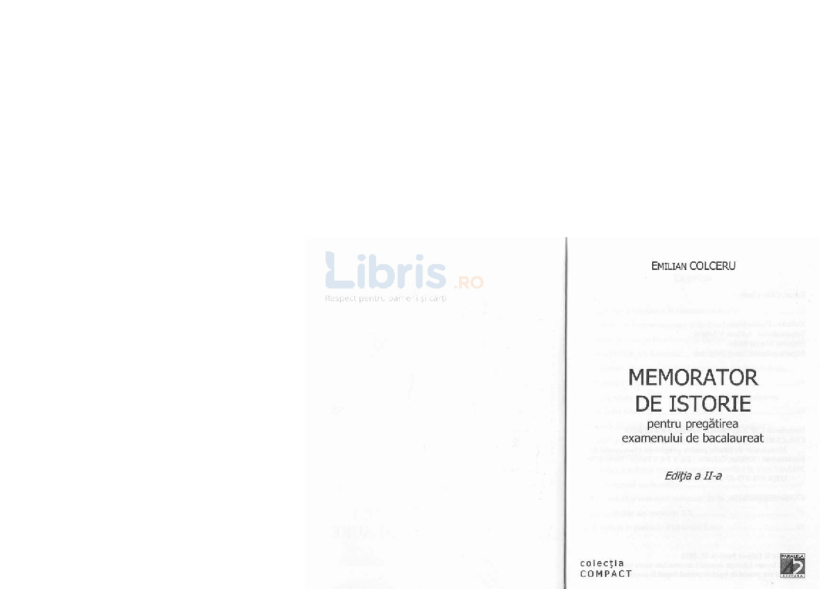 COLCERU MEMORATOR DE ISTORIE: Pregătire Examen Bacalaureat - Studocu