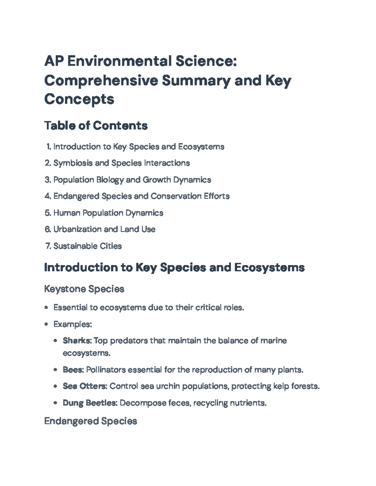 AP Environmental Science: Key Concepts Overview and Summary - AP ...