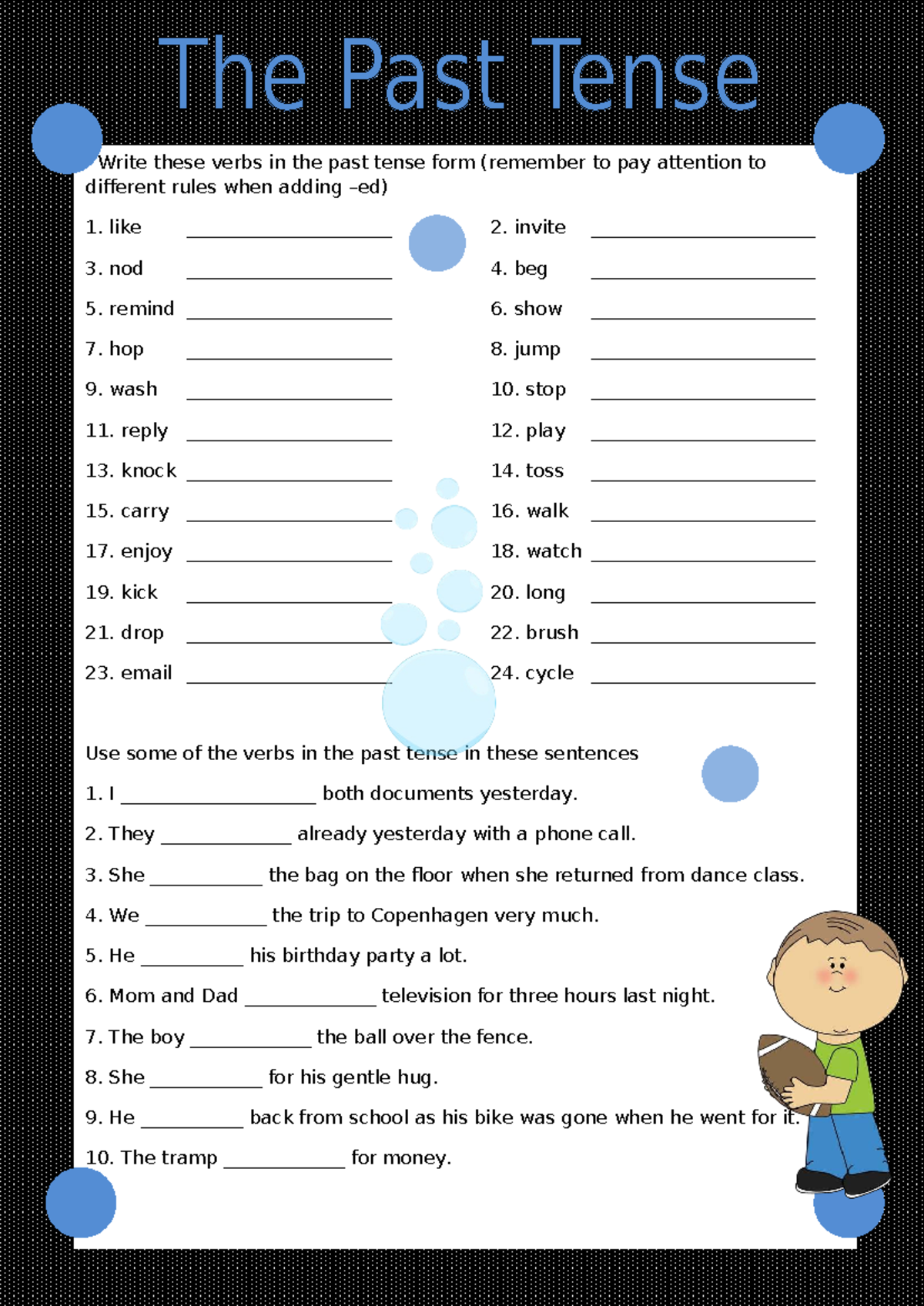 Past Tense Verbs Practice Activities (ENG 44417) - Studocu