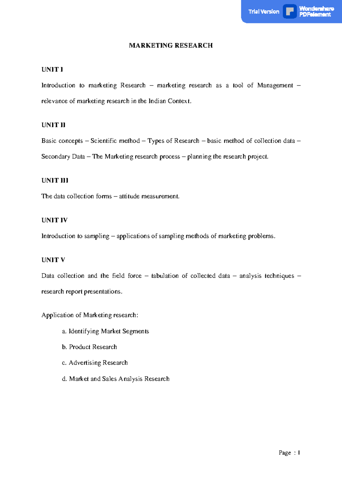 MBA Marketing Research Study Notes - Studocu