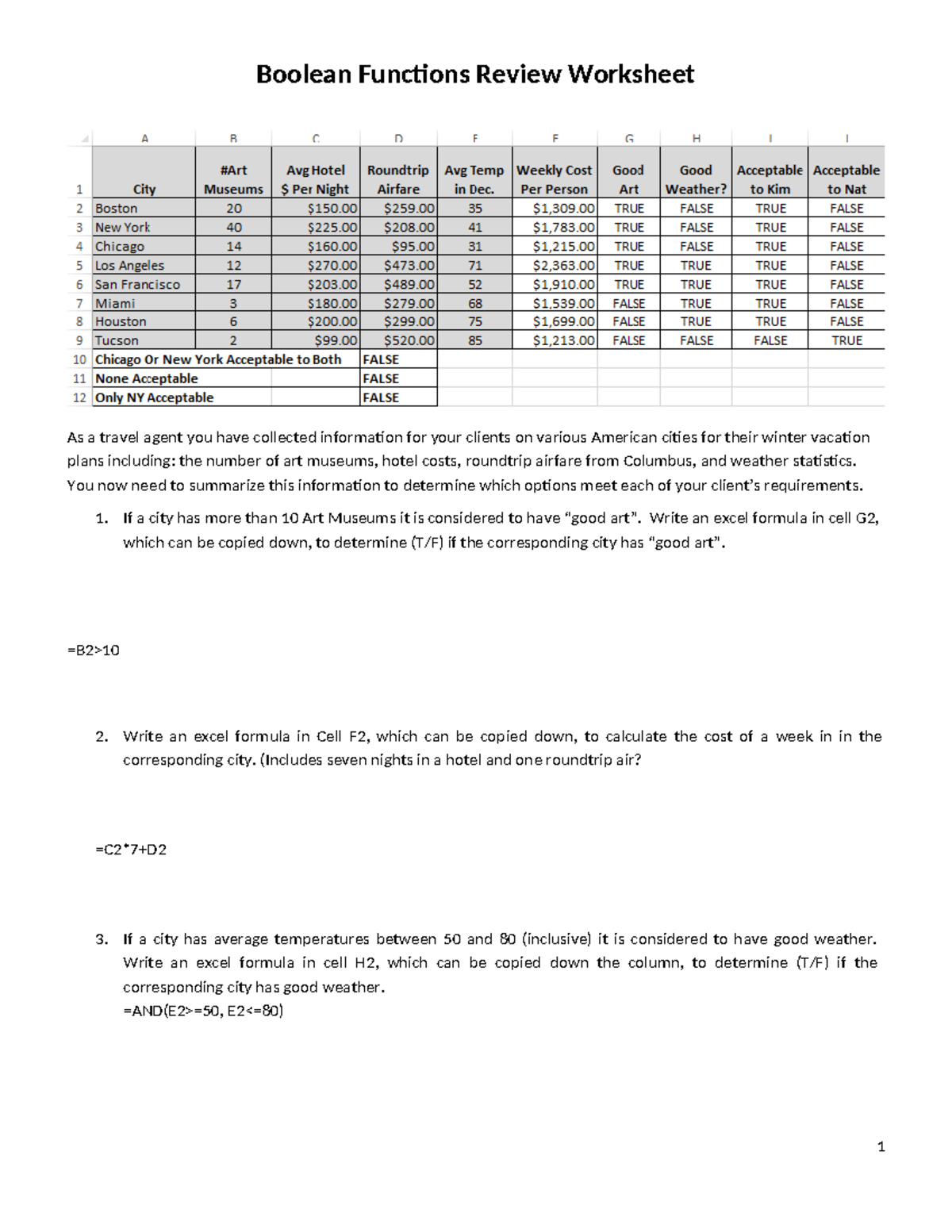 Boolean Functions Review Worksheet - SP23 Analysis & Formulas - Studocu