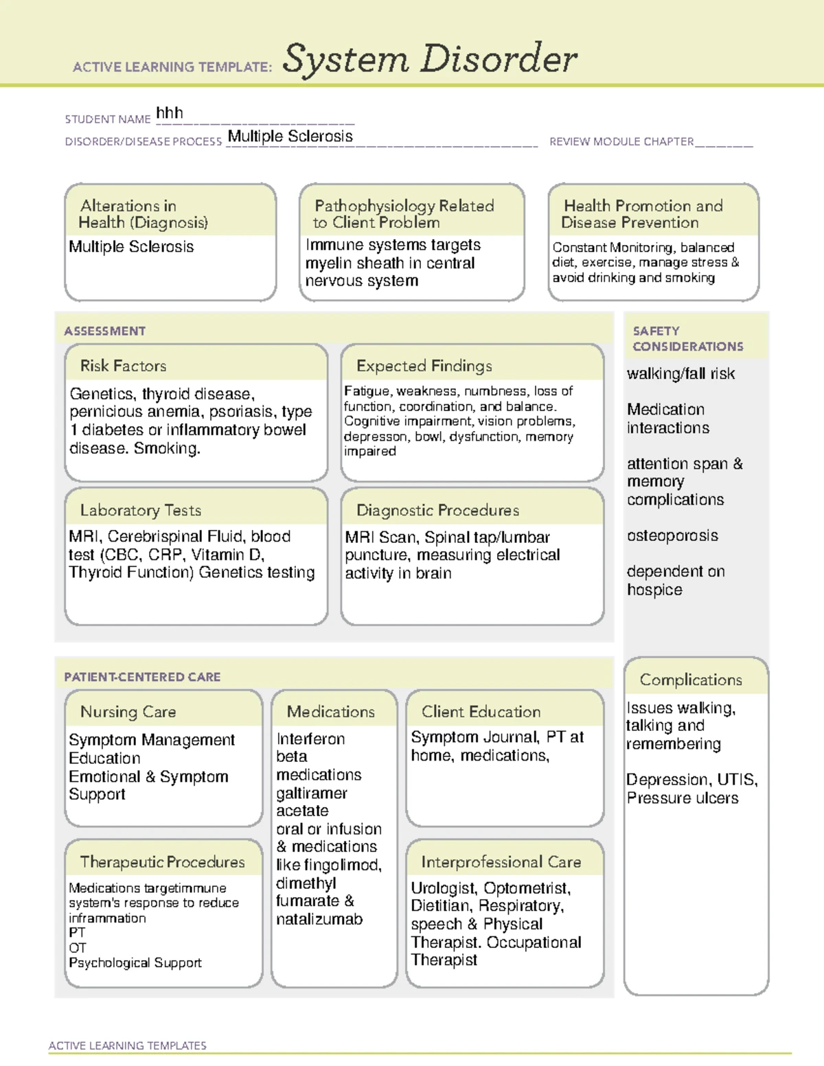 BIO 202 Module 5 Nervous System I Medical Terminology Notes - Studocu
