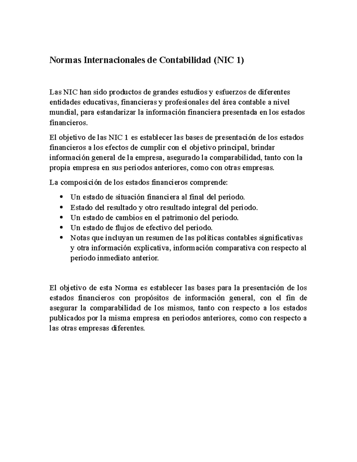 Tarea LAS NIC - Conta - Mapa Conceptual sobre NIC 1 y Estados ...