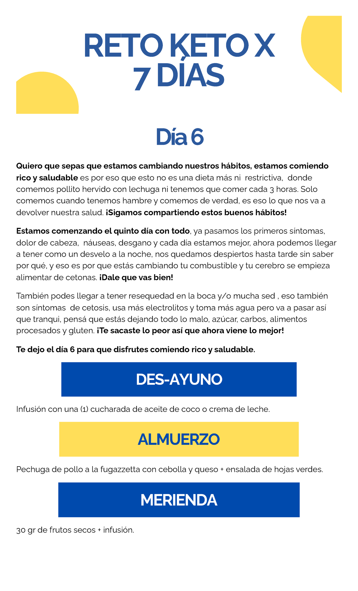 Día 6 del Reto KETO X 7 DÍAS: Hábitos Saludables y Recetas - Studocu