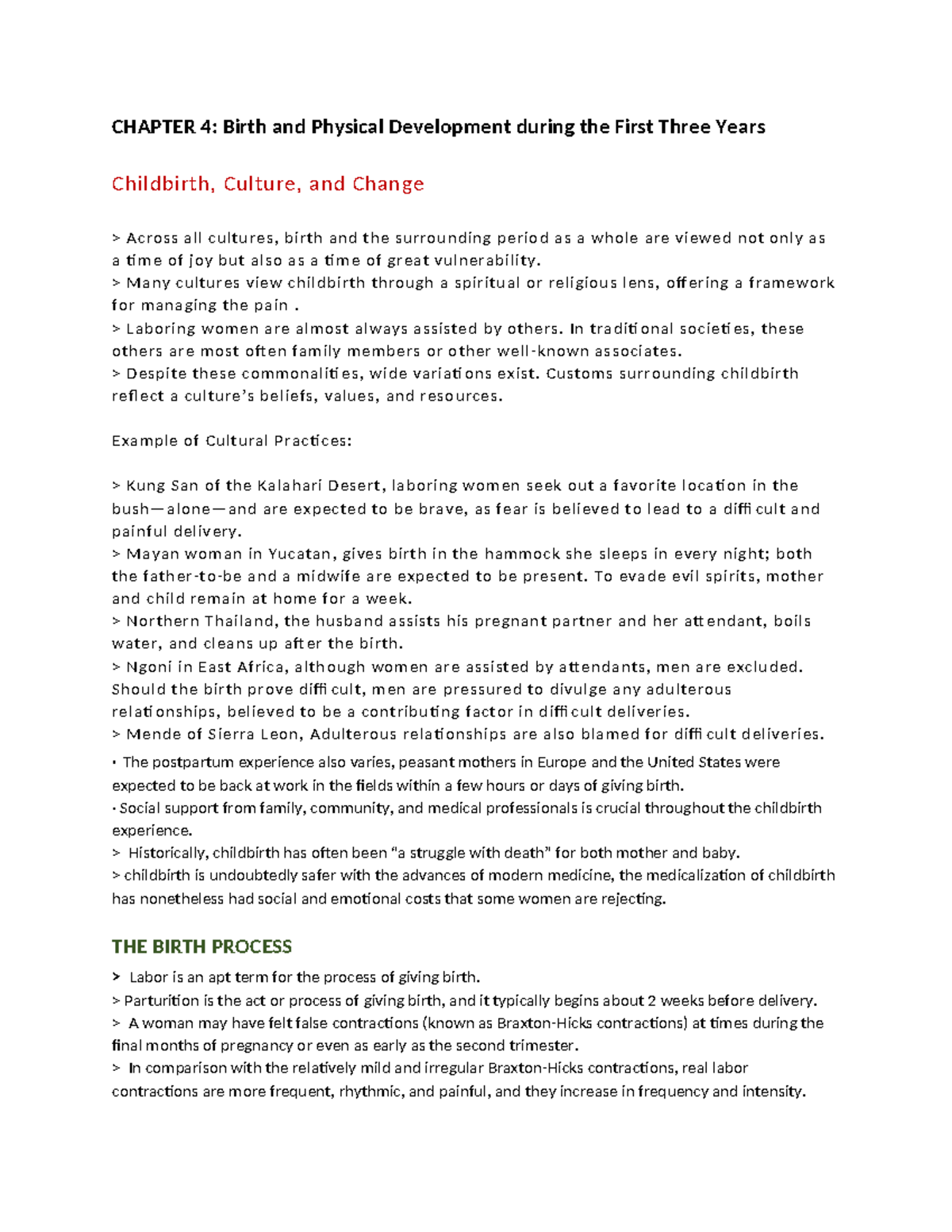 CHAPTER 4 birth and physical development during the first three years ...