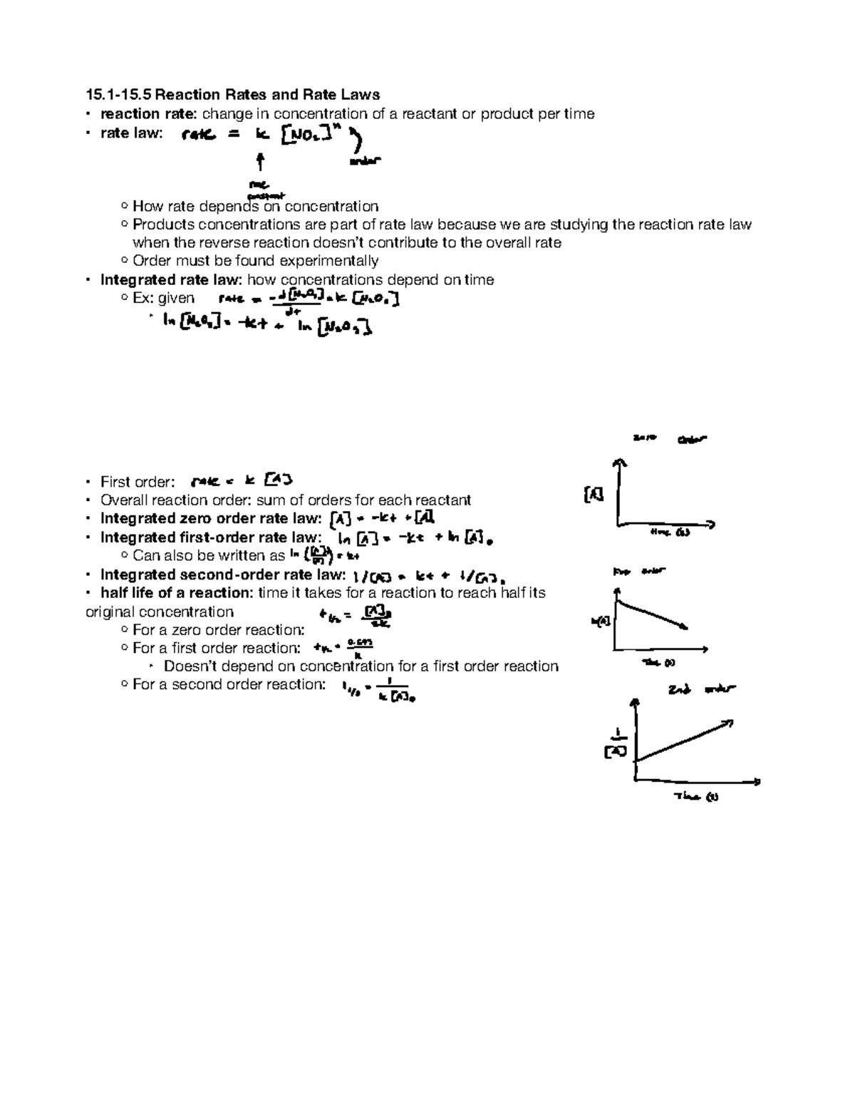Chapter 15: Chemical Kinetics and Reaction Mechanisms Notes - Studocu