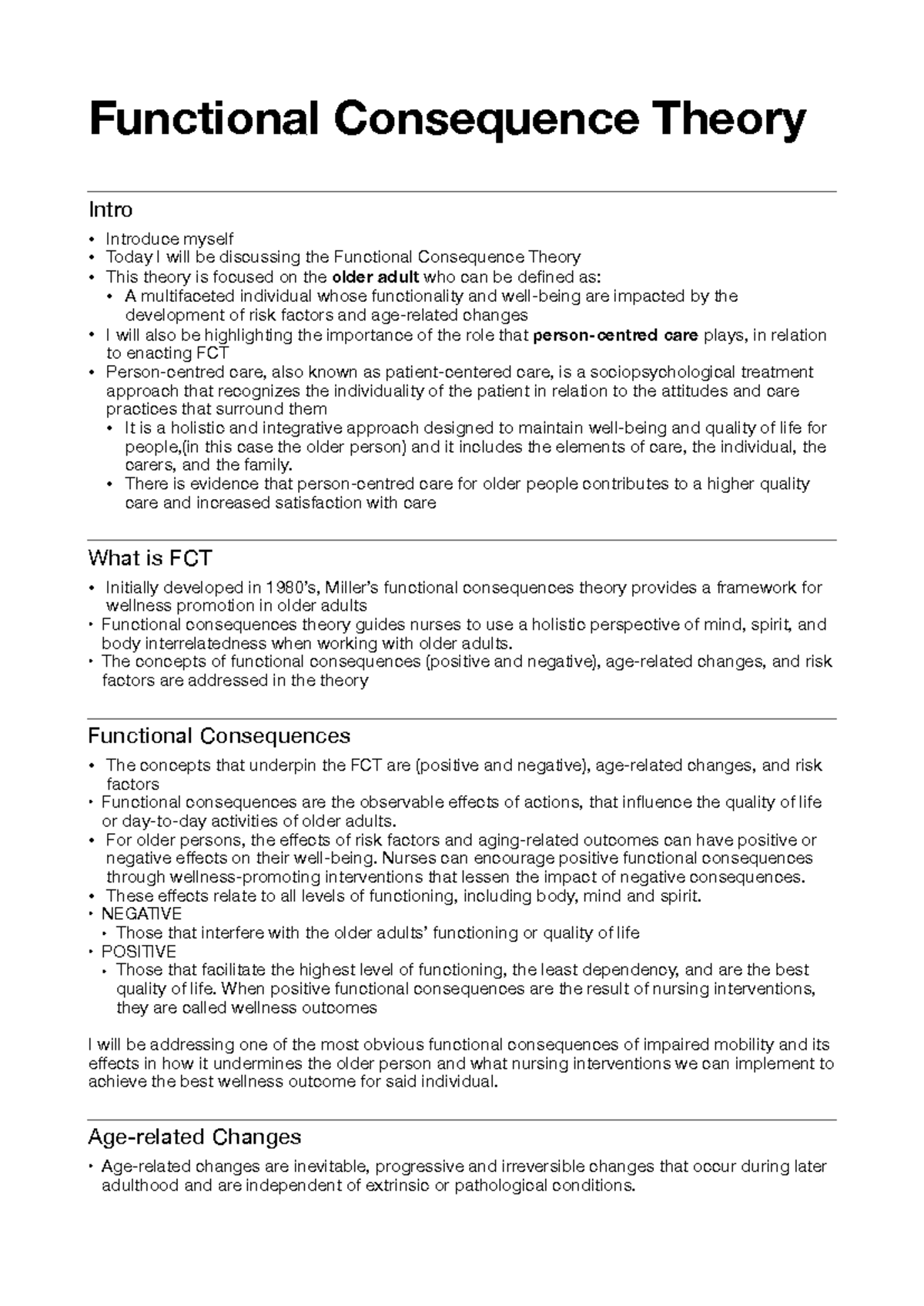 FCT Assignment Notes: Understanding Functional Consequence Theory - Studocu