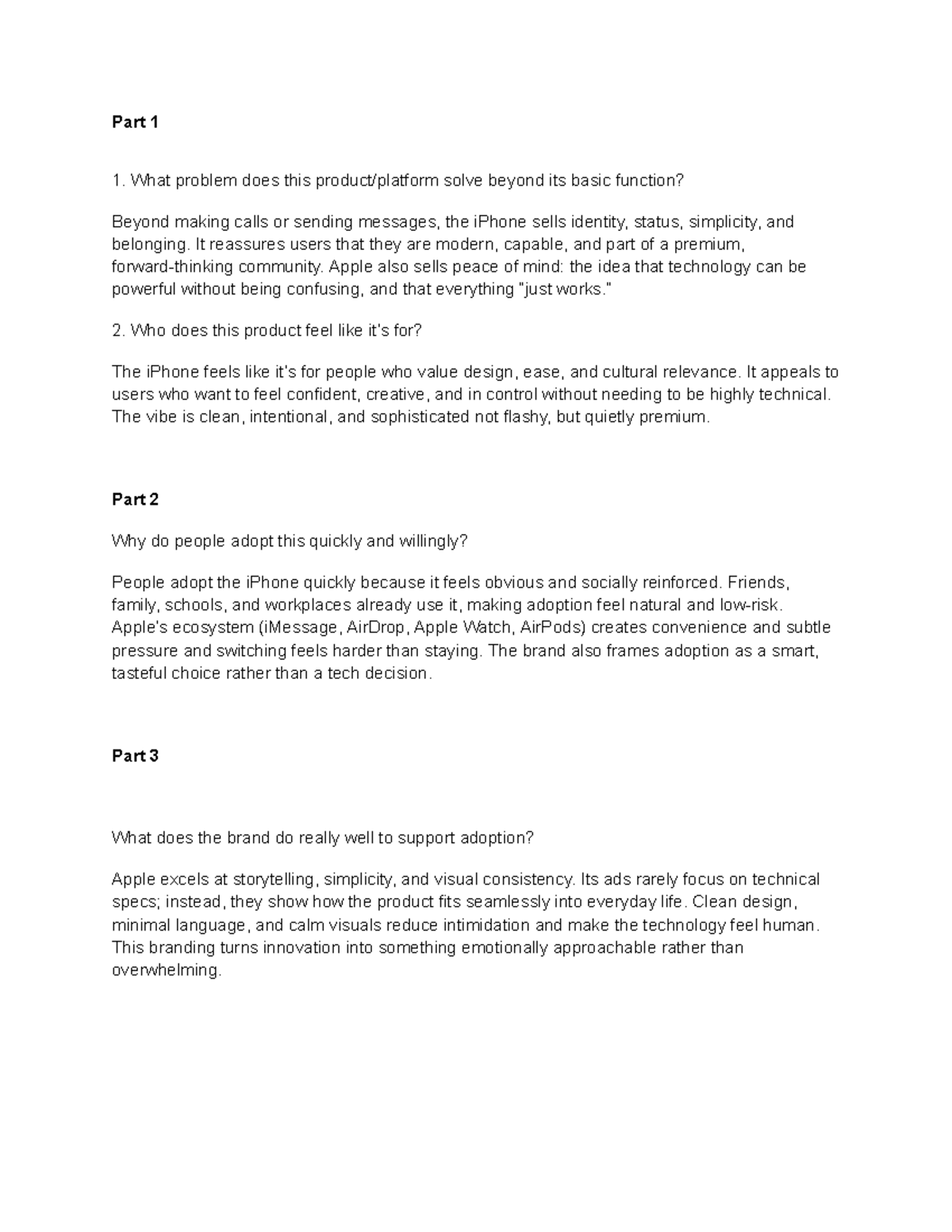 iPhone Adoption Insights: Identity, Design, and Brand Strategy - Studocu