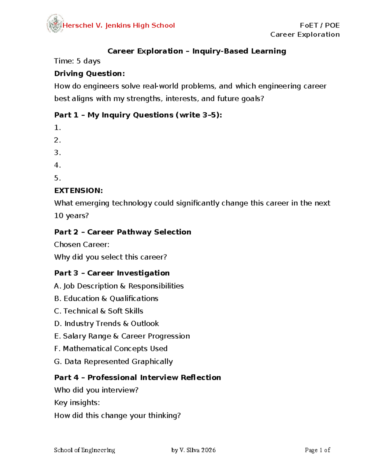 Career Exploration Project: Engineering Pathways & Insights r10126 ...